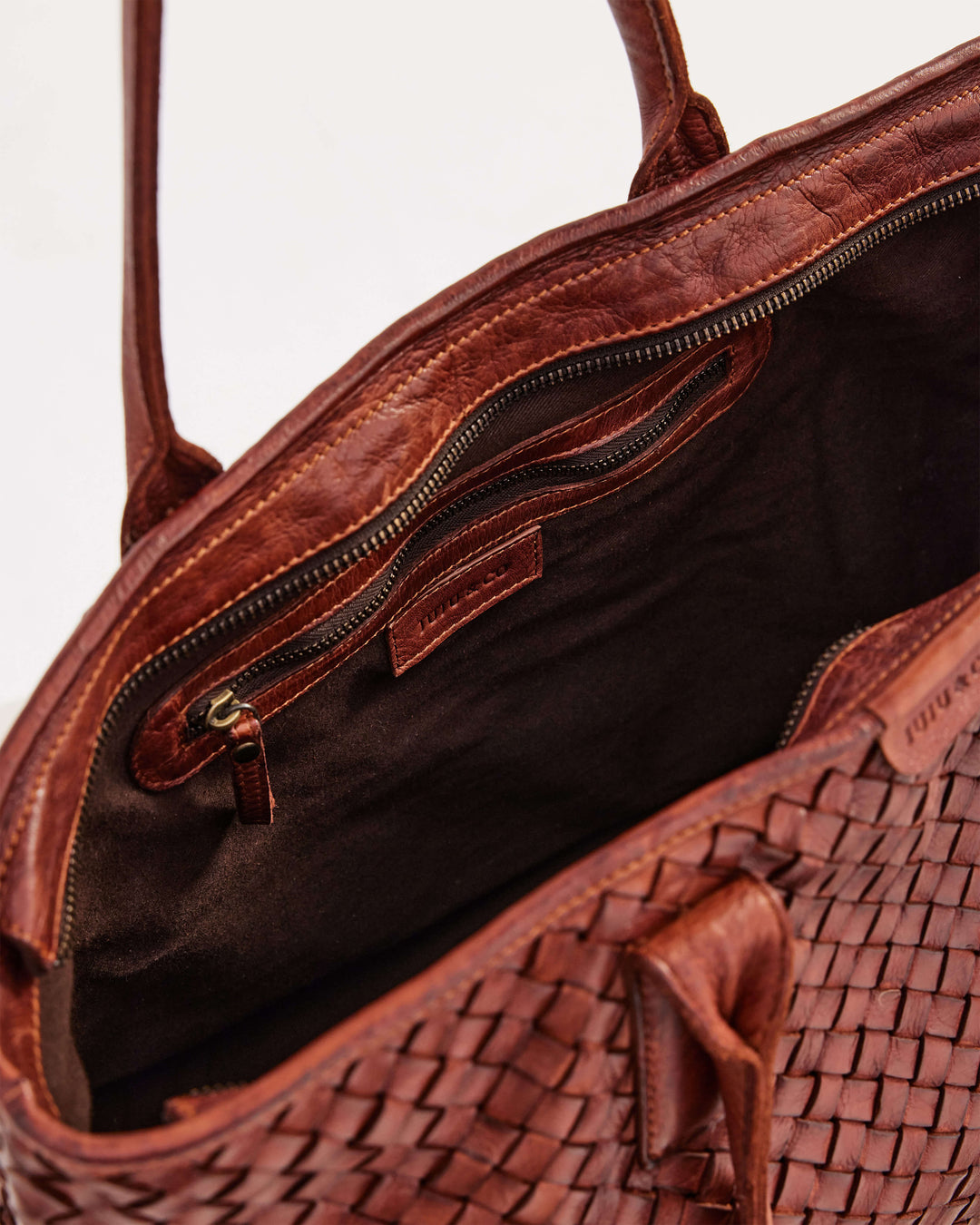 Basque Woven Leather Tote Bag in Amber – JUJU & CO